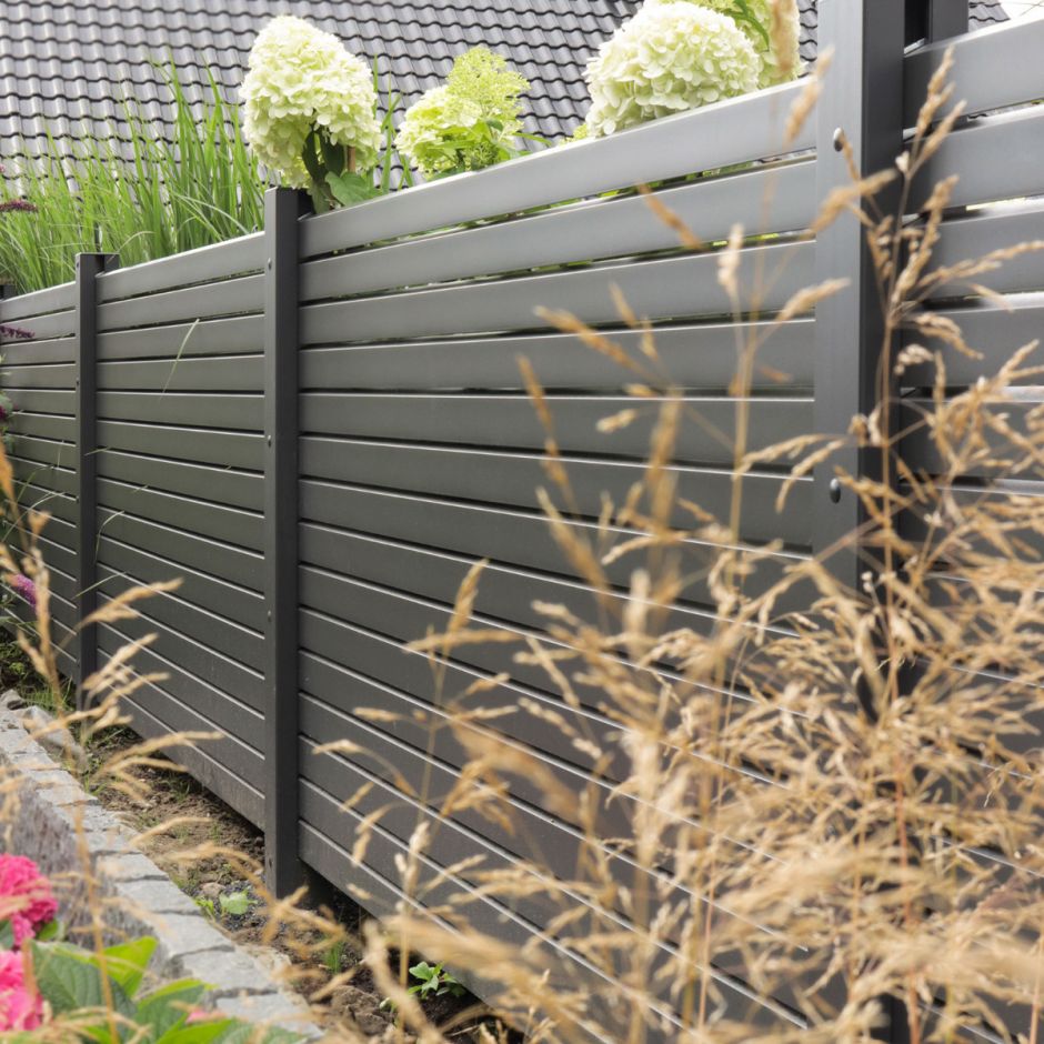 TraumGarten Gartenzaun SYSTEM Rhombus anthrazit | BENZ24